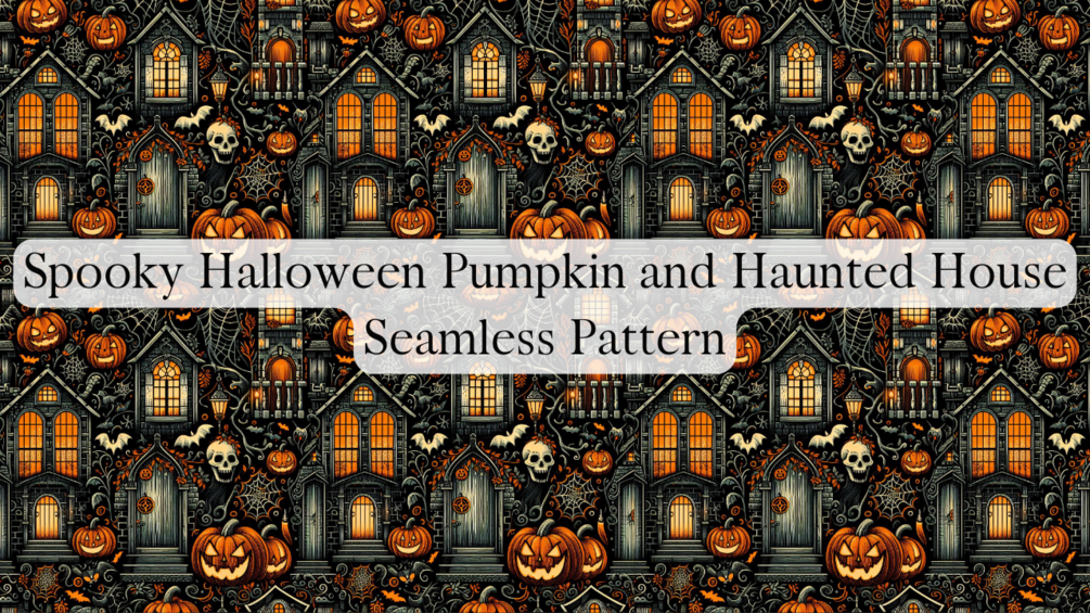 Spooky Halloween Pumpkin and Haunted House Seamless Pattern – Gothic ...