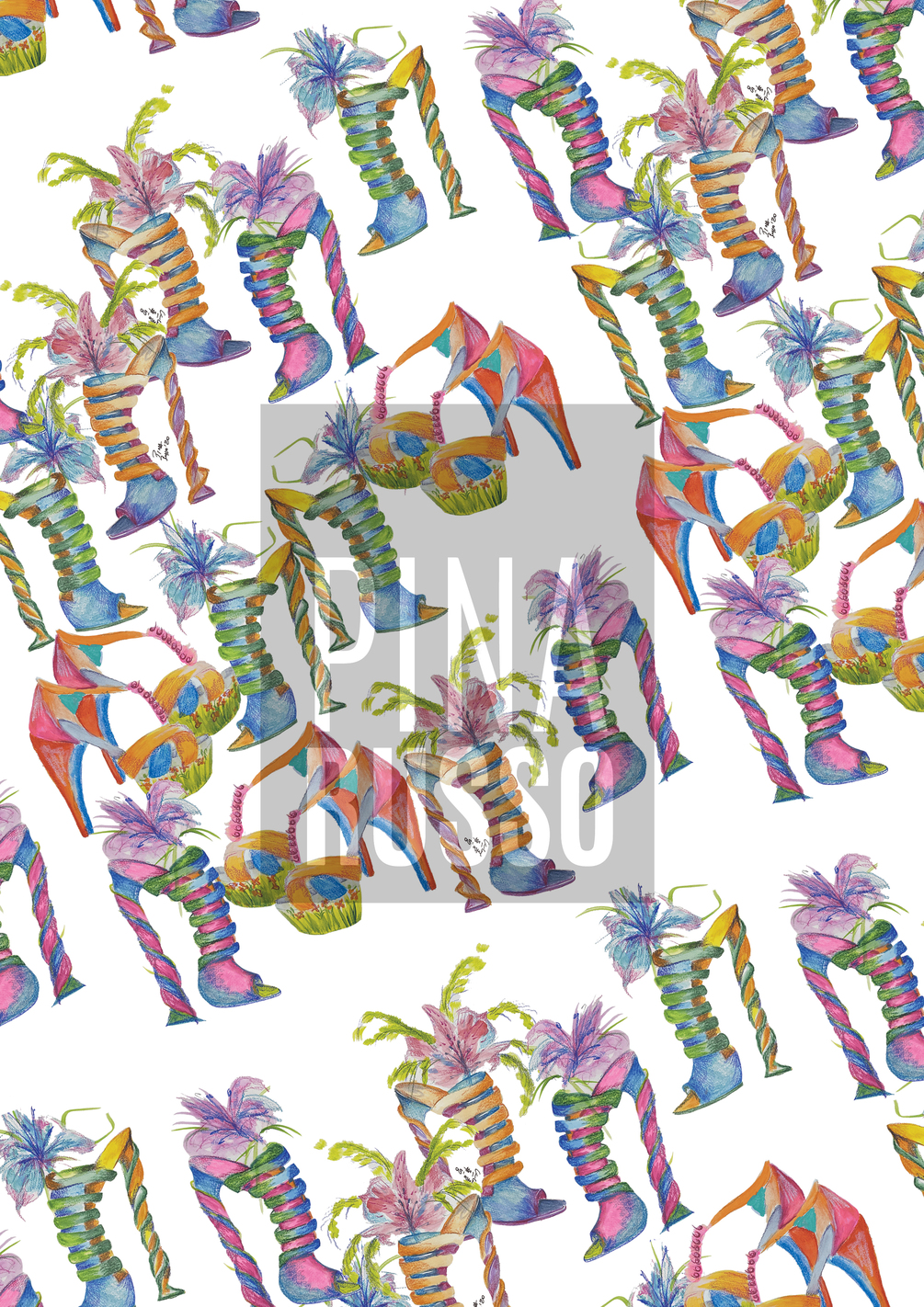 Vertical Shoes Seamless Pattern, Repeating Pattern, Digital Paper, Art ...