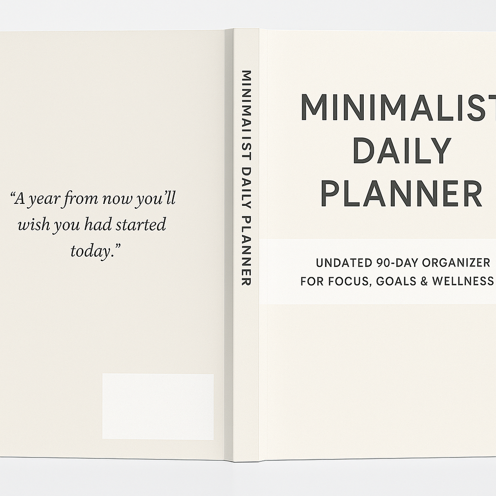 Minimalist Daily Planner – 90 Day Undated Organizer
