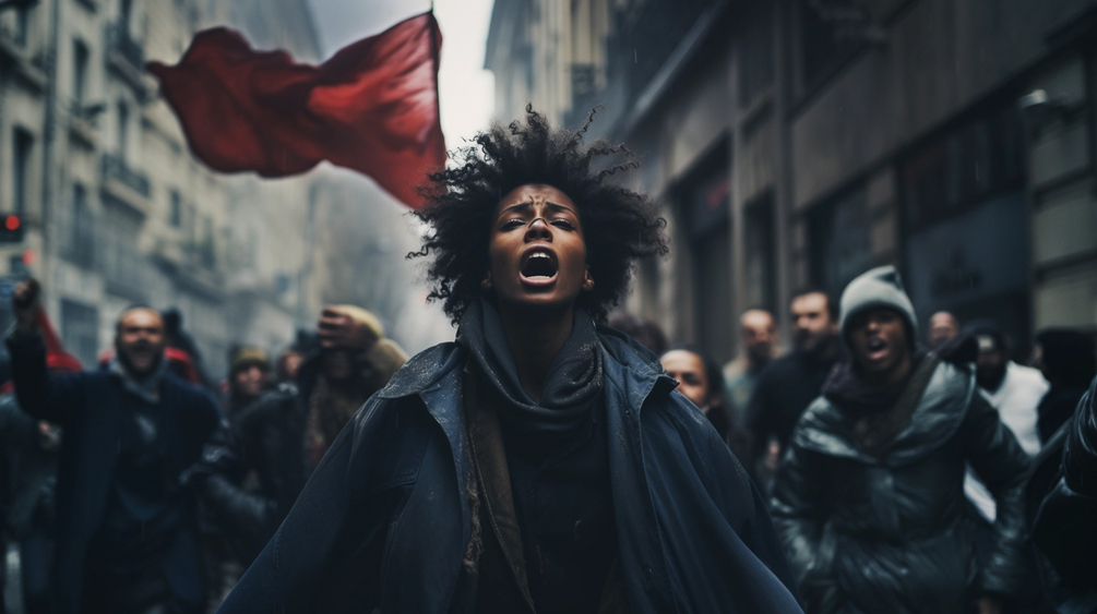 Paris Protest: AI-Generated Artwork