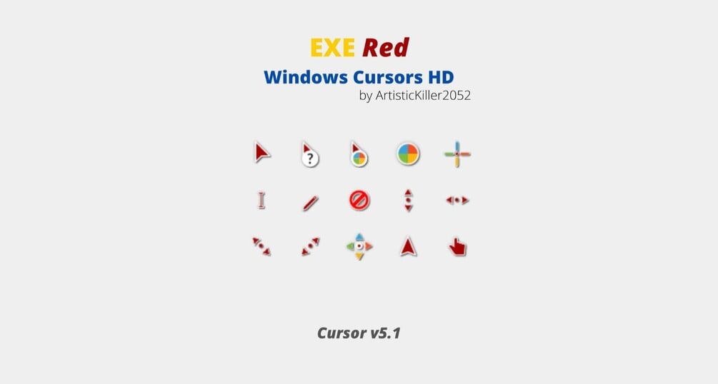 EXE v5.1 Red Cursor HD Windows 11/10/7