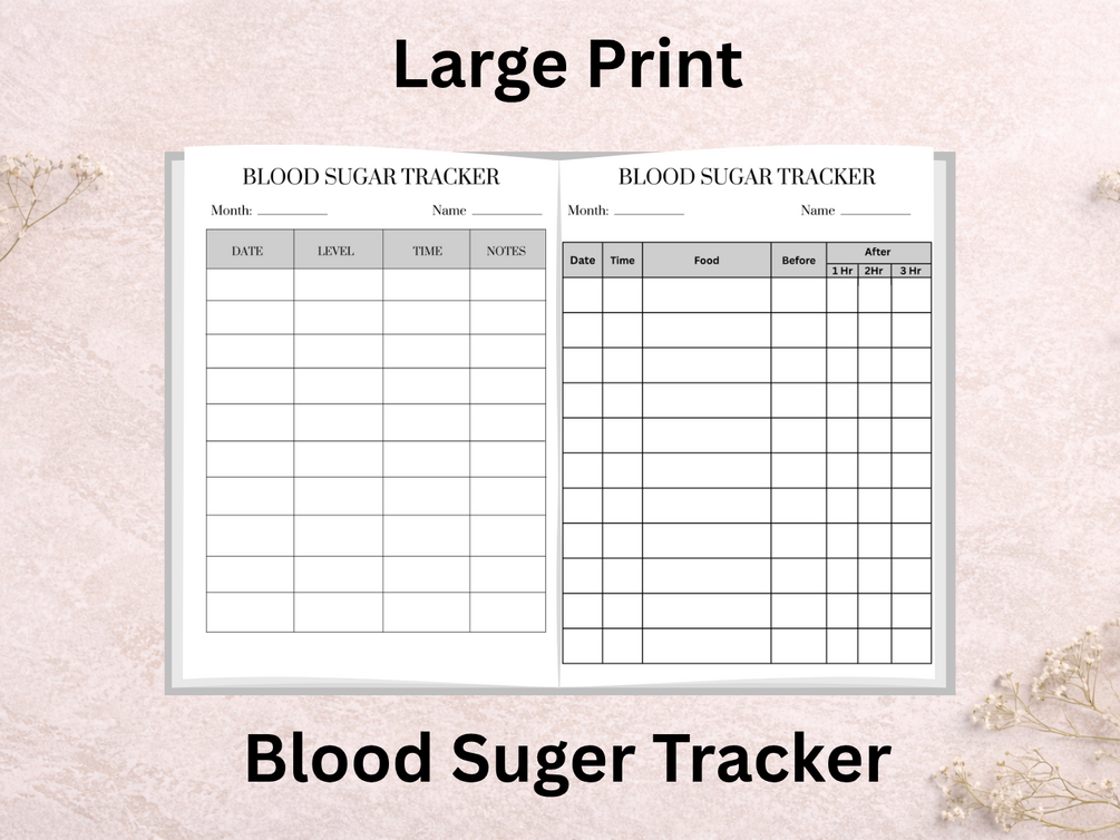 Blood Sugar Tracker Printable | Diabetes Log Book | Glucose Tracker ...