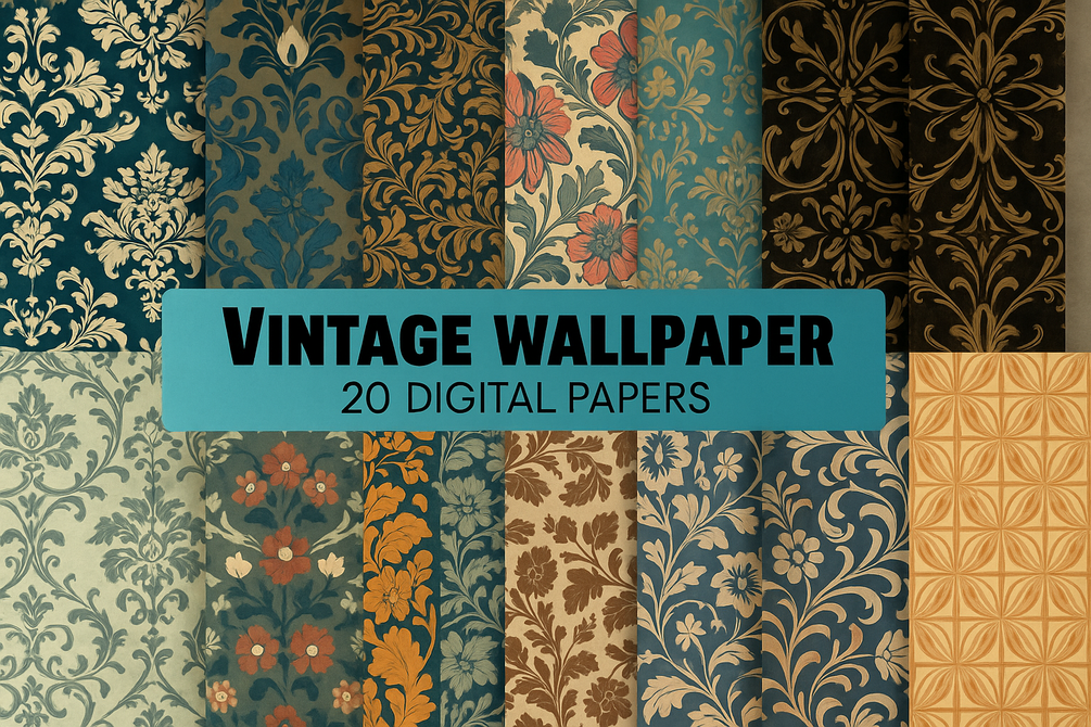 Distressed Digital Wallpaper Paper Pack – Vintage Textured