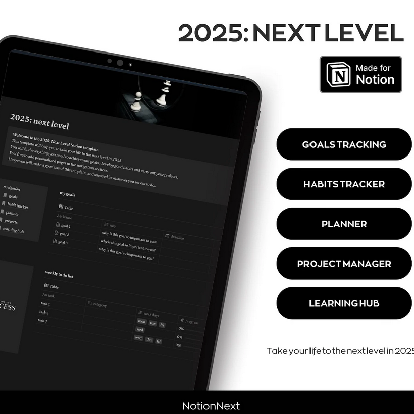 Notion Template 2025 Next Level