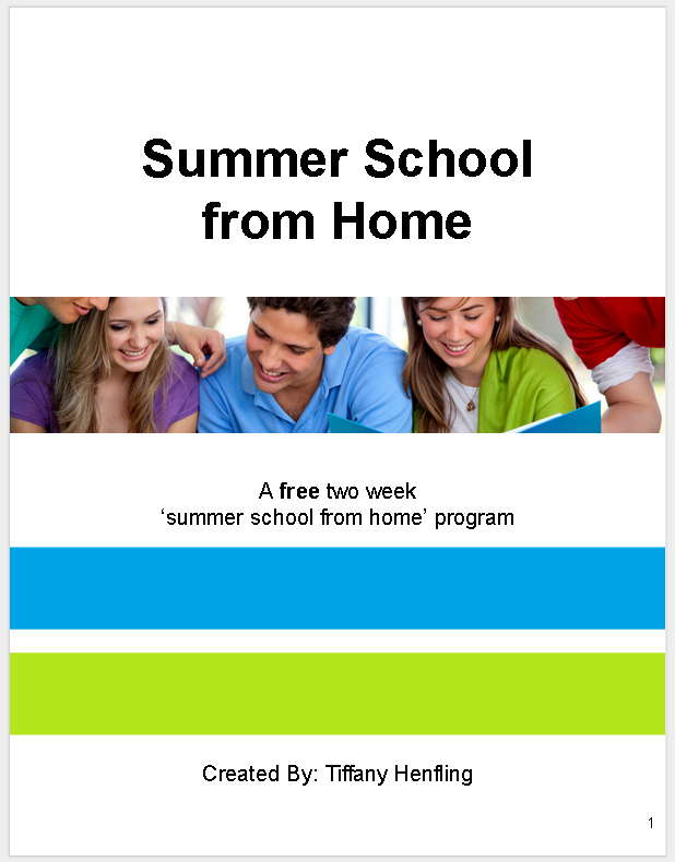 "Summer School From Home" - 6 Week Program