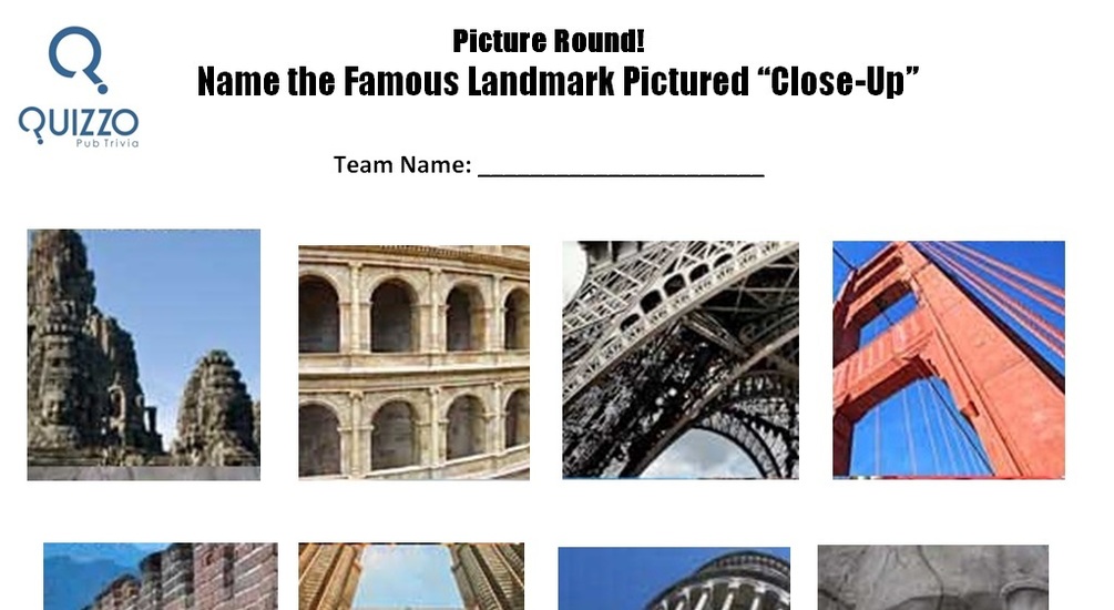 Picture Round: Name the Famous Landmark Pictured “Close-Up”