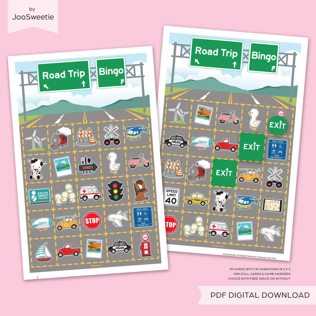 Road Trip Bingo Game Kit | Printable PDF Download