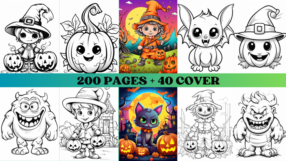 200+ Cute Halloween Coloring Book Kdp