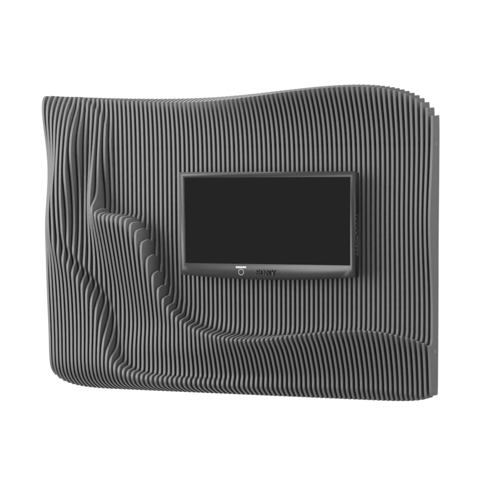 Parametric Wavy Wooden Wall Decor 01 / TV unit / CNC files for cutting