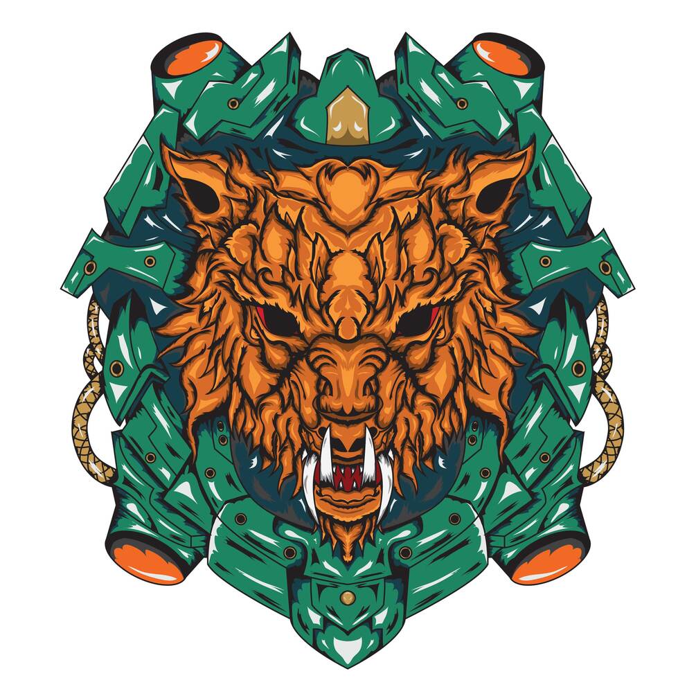 Cyber Beast Warrior - Premium Vector Illustration