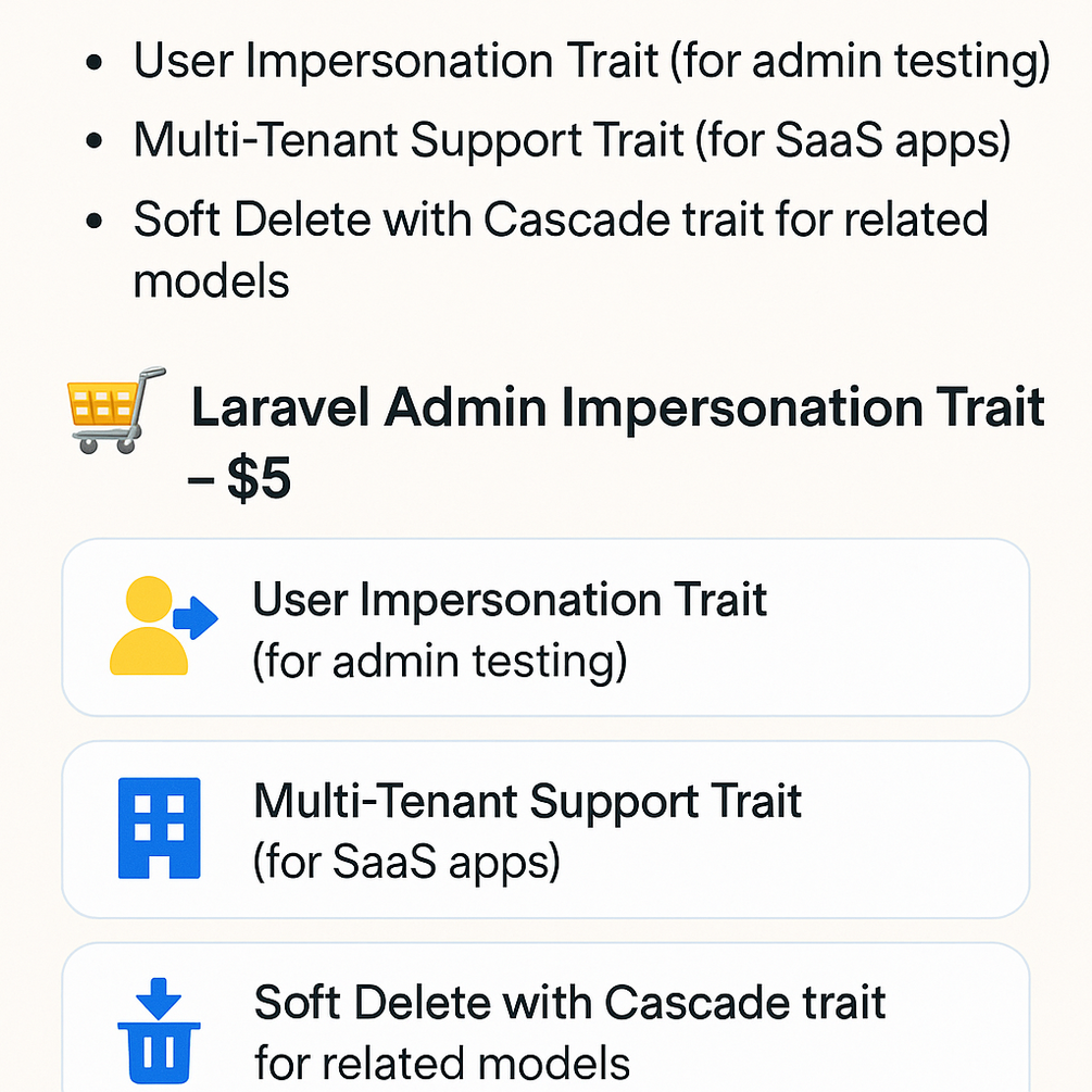 Laravel Admin Impersonation Trait
