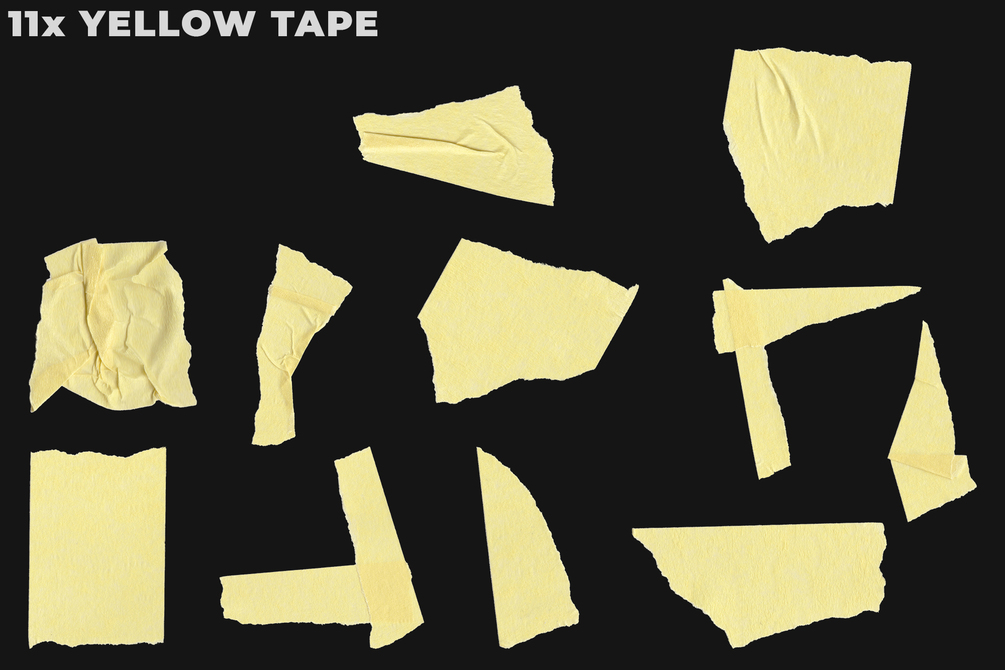 11 Yellow PNG Tapes