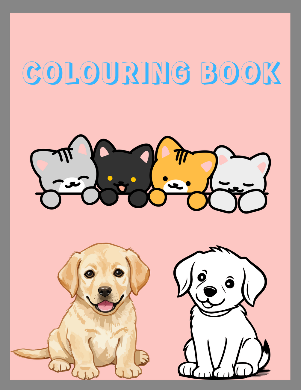 Cute Animals Coloring Book – Printable PDF for Kids