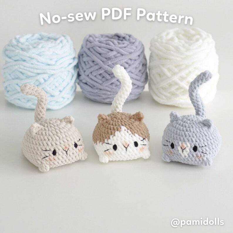 📥 No-Sew 3-in-1 🐾 Cat Bun Crochet Pattern – Purrfection in Every Stitch