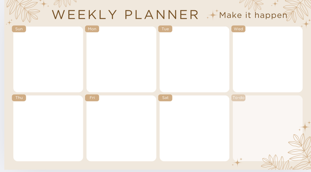 Minimal Weekly Planner - Printable PDF