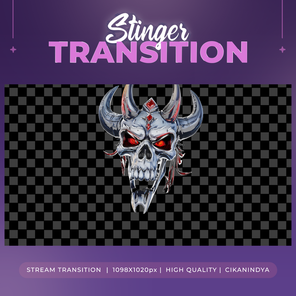 Fierce Animated Stinger Transition Silver Skull | Demon Power Stream ...