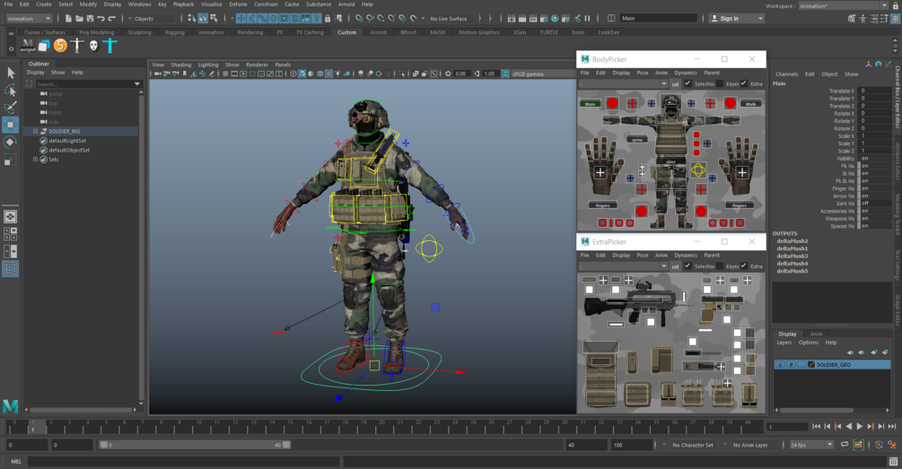 French Soldier RIG (Maya)