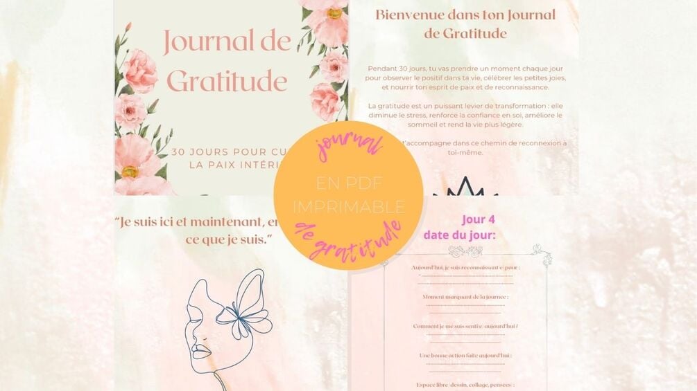 Journal de gratitude en PDF imprimable