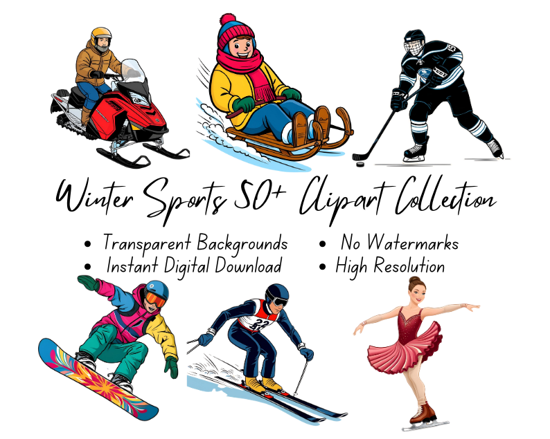 Winter Sports 50+ Clipart Collection | High-Resolution Digital ...