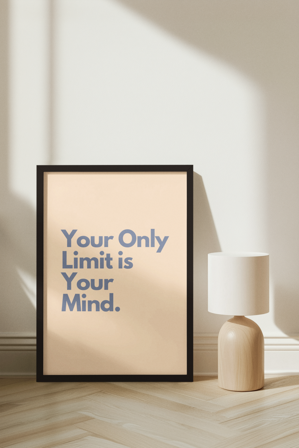 Beige Motivational Quote Art- “Your Only Limit is Your Mind”