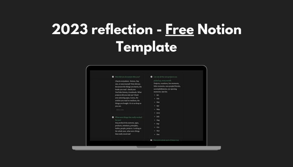 2023 Reflection - Free Notion Template | Reflect on 2023 and prepare ...