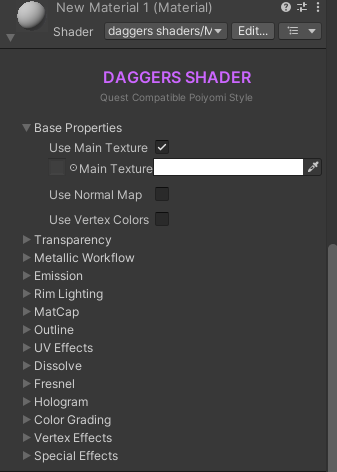 daggers shader(quest compatible)