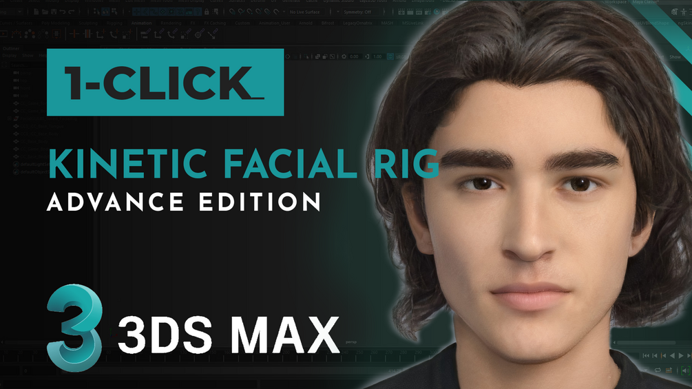 Kinetic Facial Rig 3dsMax - Advance Edition | Genesis 8 Male