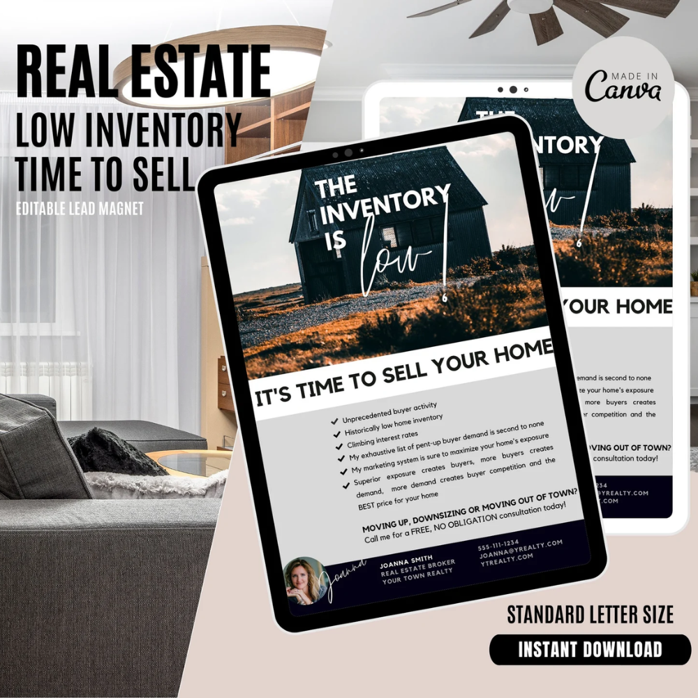 Low Home Inventory, Time to Sell Is NOW Realtor Template | Home Sellers ...