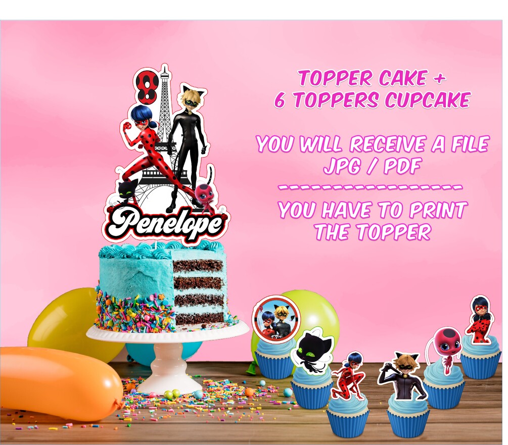 Ladybug Cake topper 2- Digital File - You have to print it