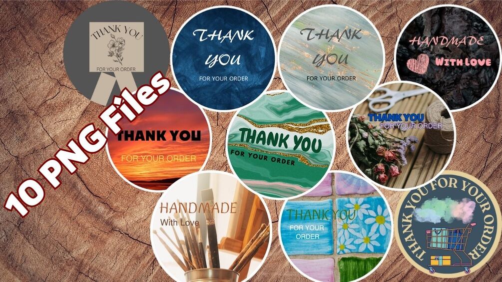 Small Business Sticker Bundle | 10 PNG Stickers for Packages |Thank You ...