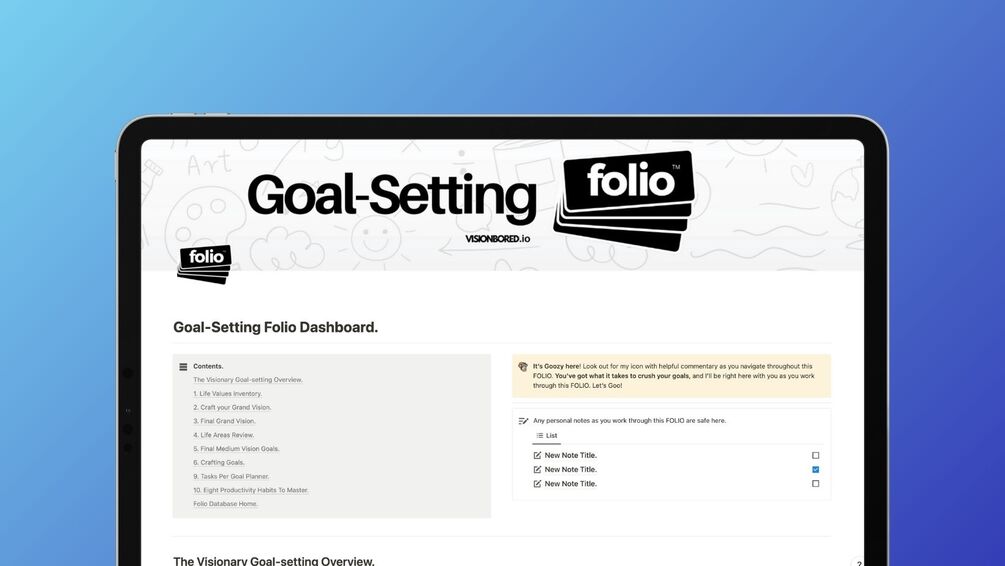 Visionary Goal-Setting Folio