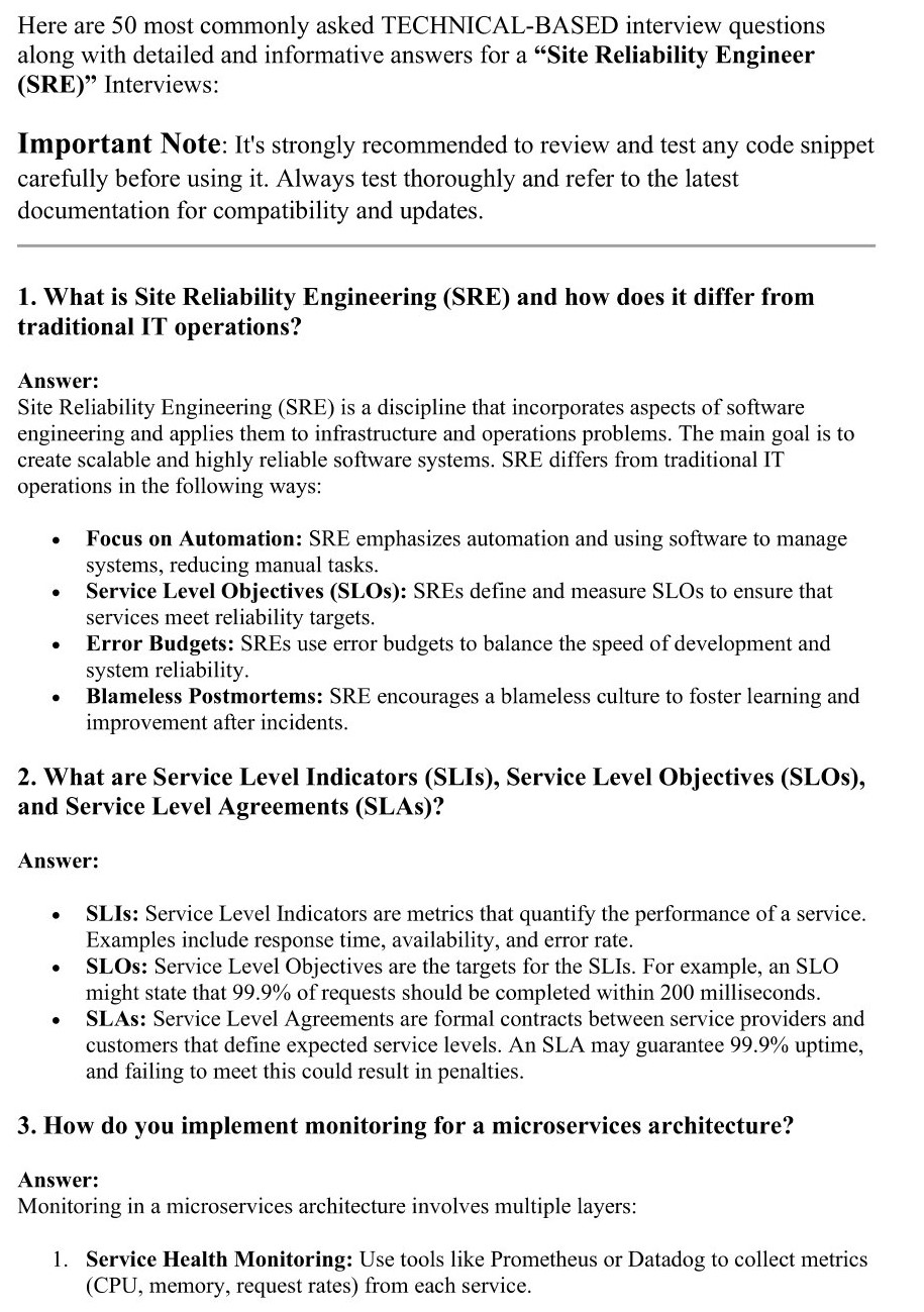 6 PDFs containing ALL Types of Most Asked Interview Q&A (Scenario-Based ...