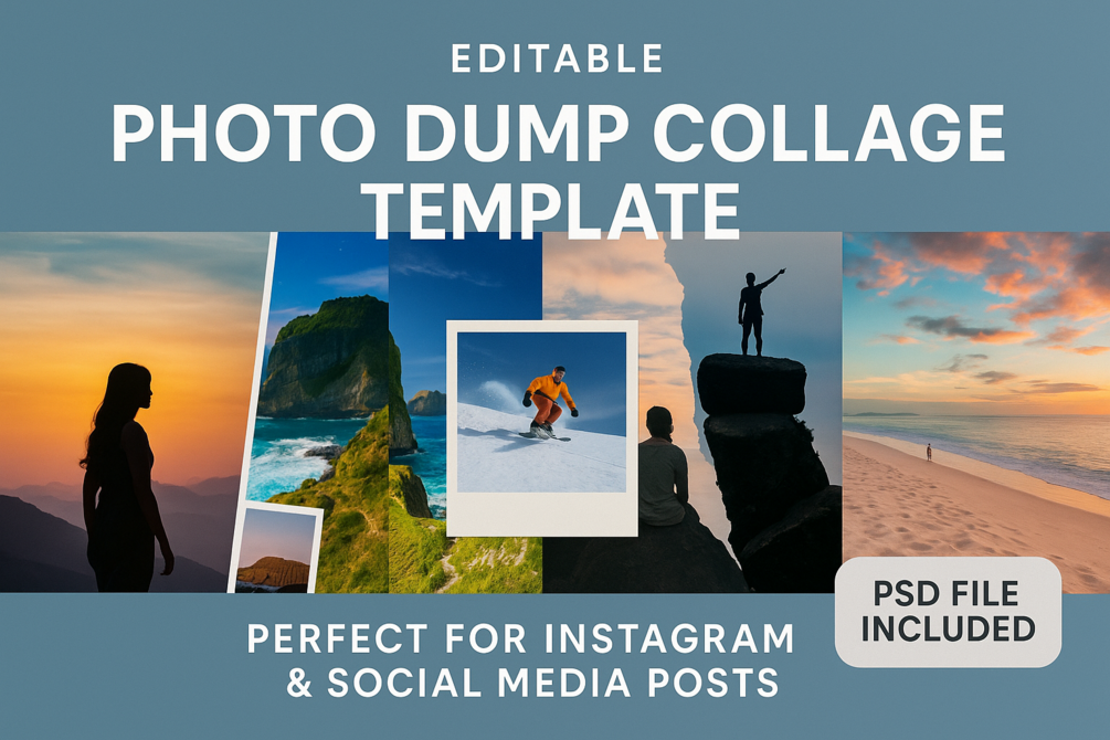 Trendy Photo Dump Collage Template – Perfect for Instagram & Social Media