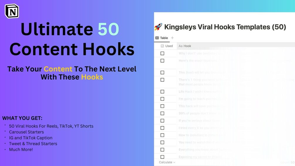 Viral Hook Templates (50)