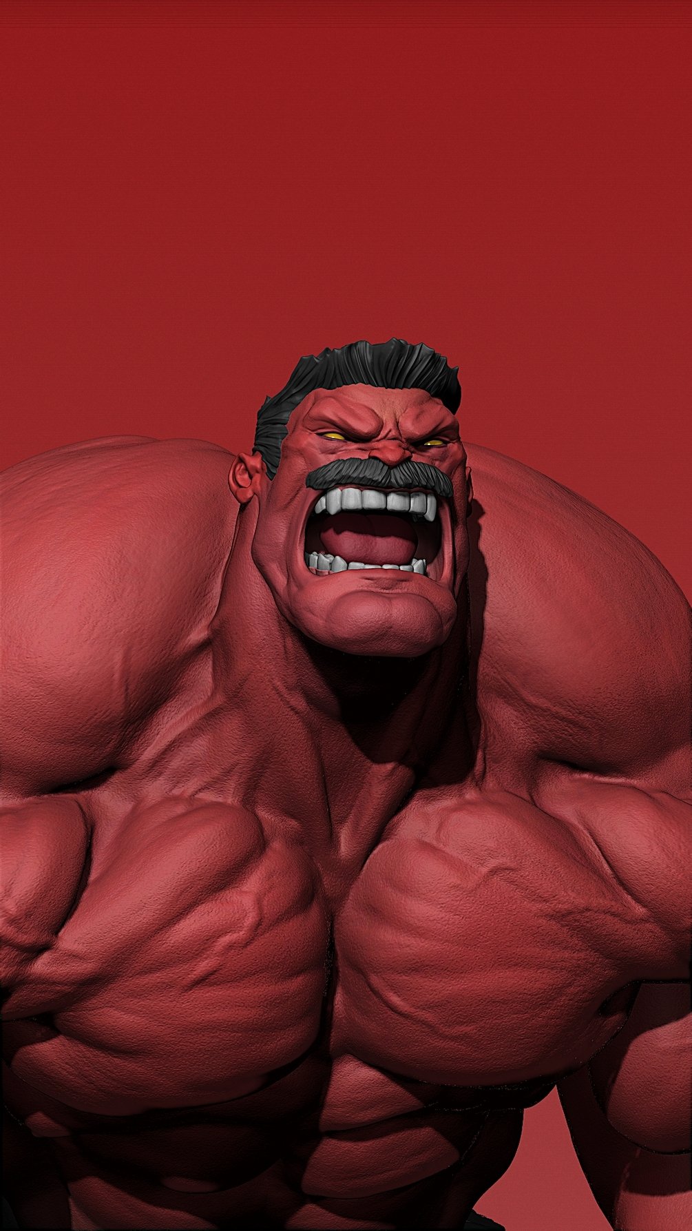 Red Hulk Bust - FanArt
