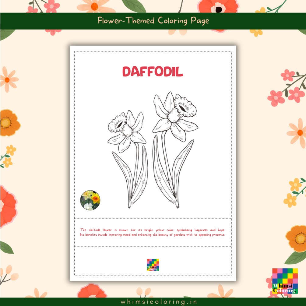 21 Printable Flower-Themed Coloring Pages for Kids
