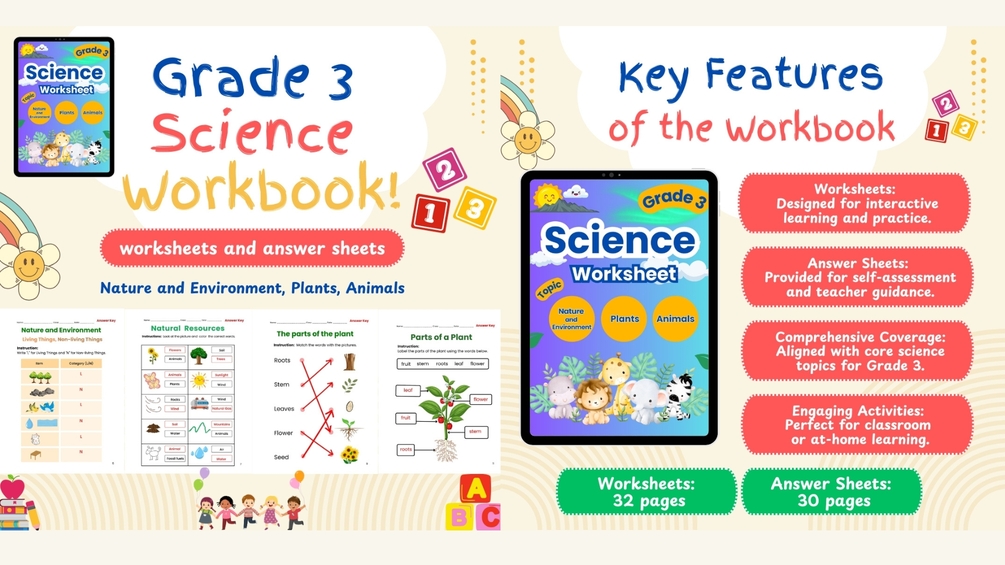 Grade 3 Science Workbook! - worksheets and answer sheets - Nature and ...