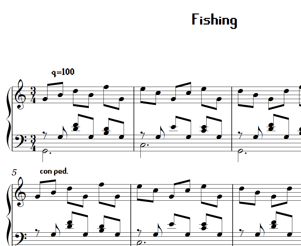 Runescape - Fishing - Piano sheet music