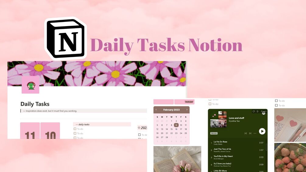 Cute Pinky Daily Task Notion