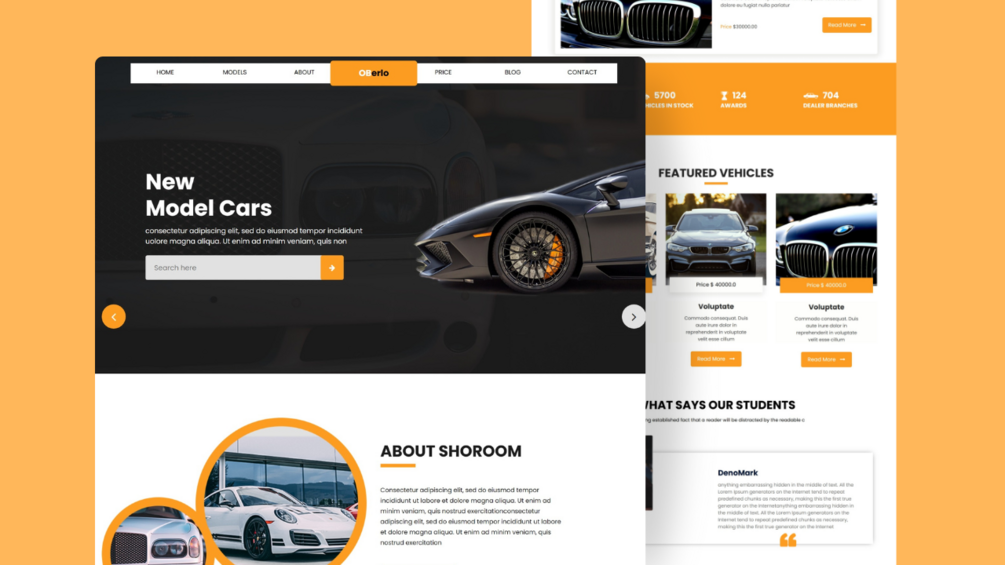 RENT a Car Website Design Using HTML CSS & JavaScript