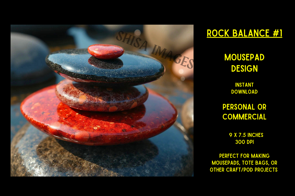 ROCK BALANCE #1 - Mousepad Design - Instant Download
