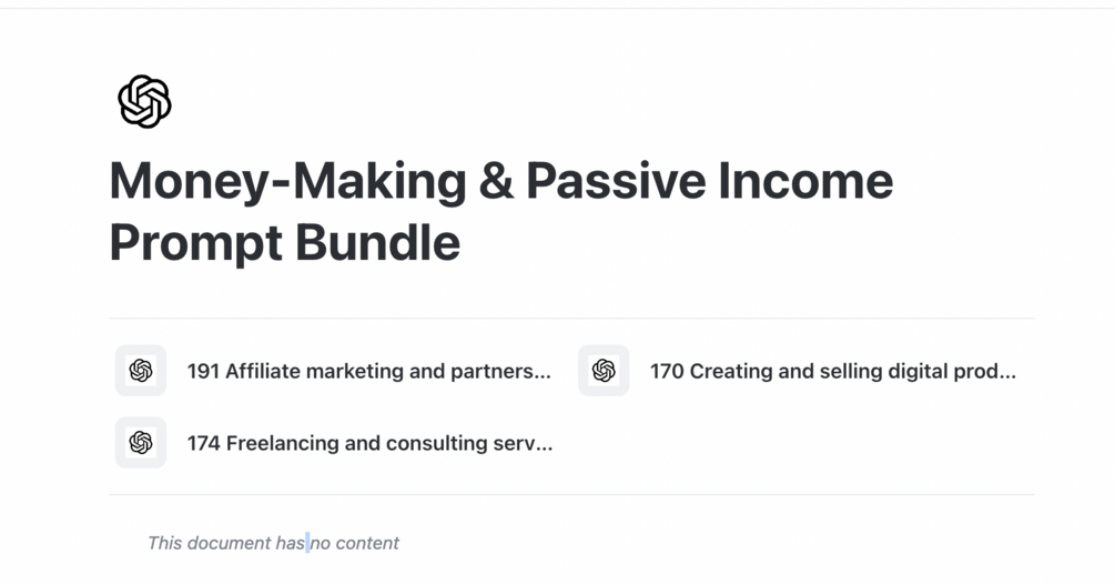 Money-Making & Passive Income Prompt Bundle