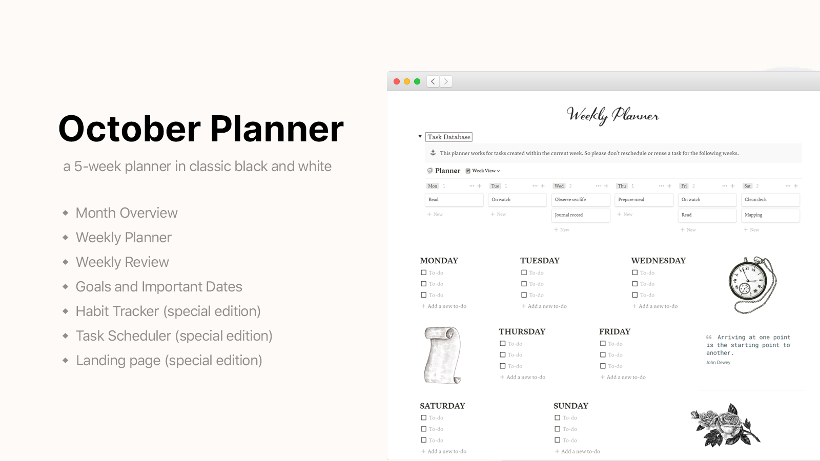 New Notion Template: October Planner - Chii