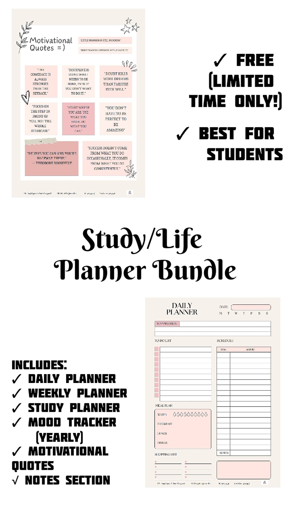 Study and Life Planner Bundle