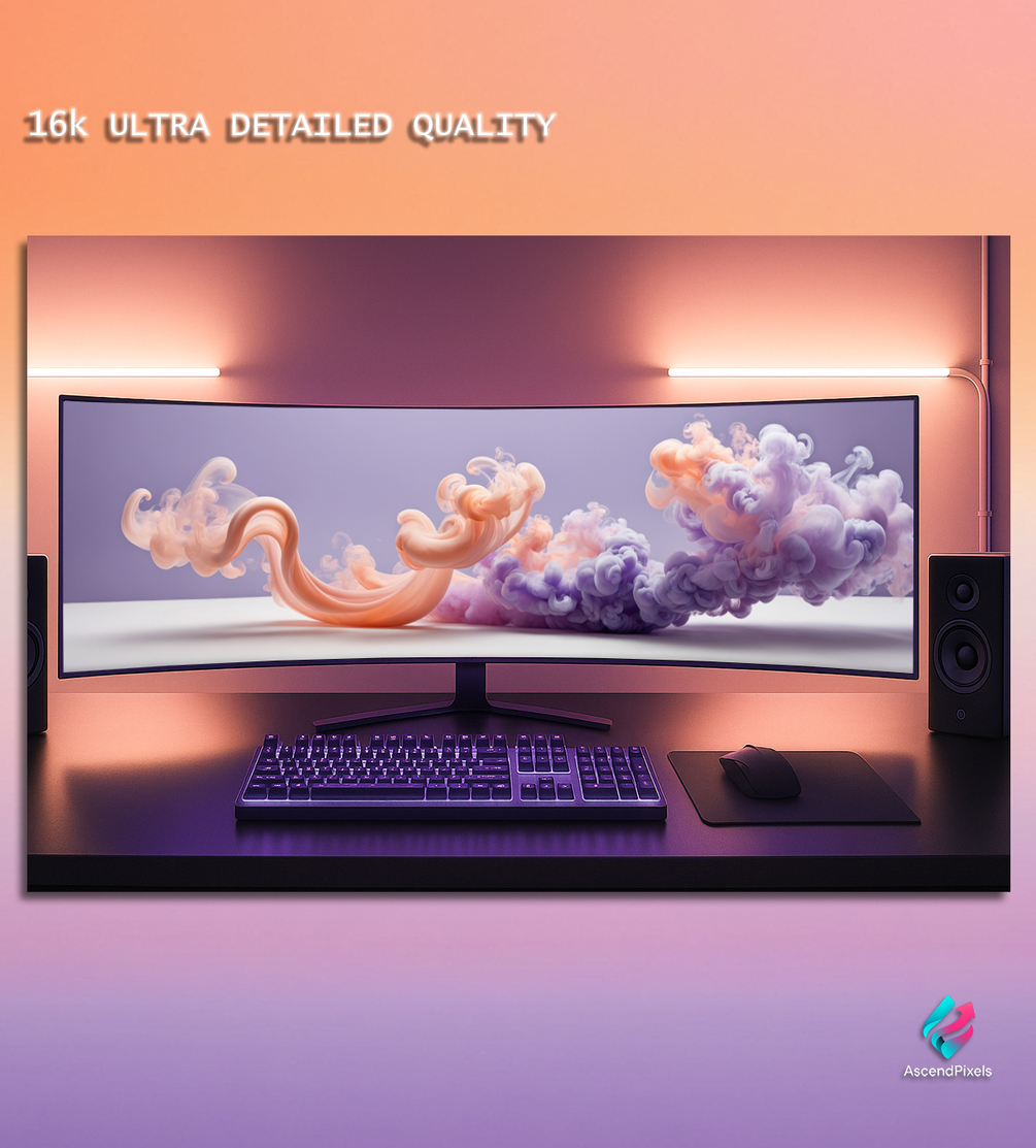 80+ Super UltraWide 16K [15360×4320, 32:9, 300 dpi], Soft Lavender and ...