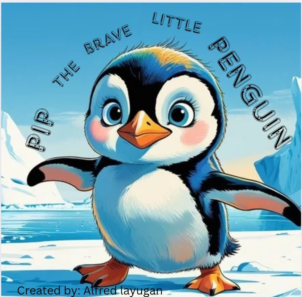 Pip the brave little penguin , short story book for kids