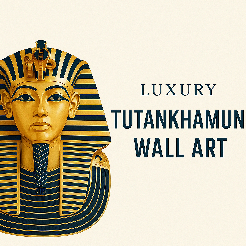 Tutankhamun Wall Art – Modern Gold Pharaoh Print for Elegant Home Decor ...
