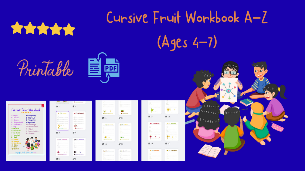 Cursive Fruit Workbook A–Z (Ages 4–7) Learn Cursive with 26 Fruit ...