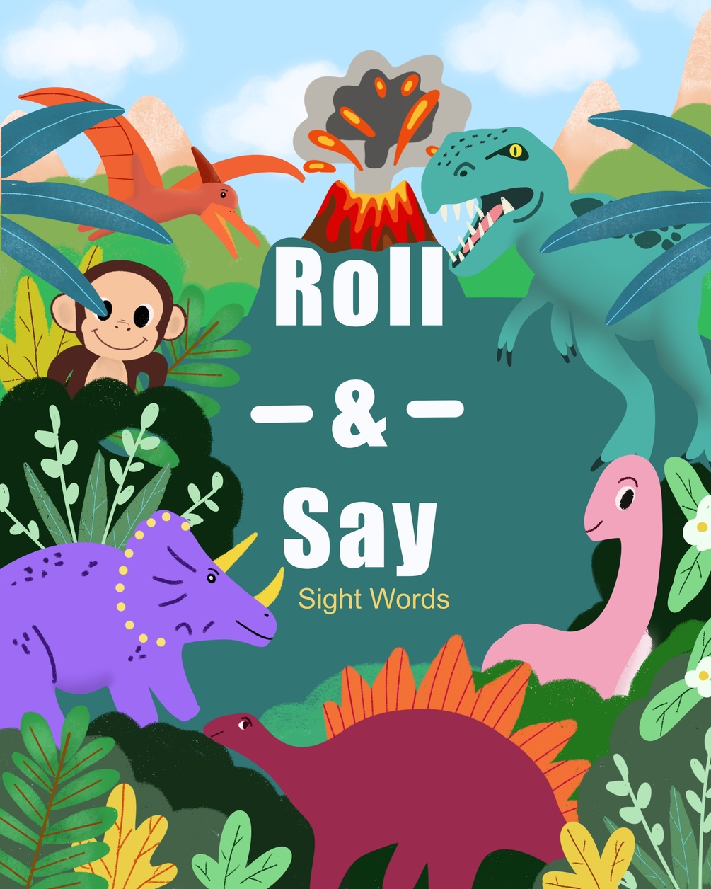 Dino-Jungle Roll and Say Sight Words