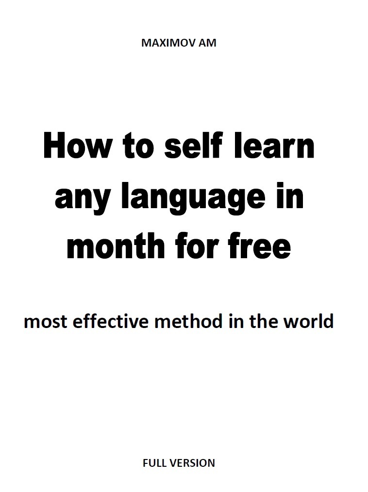 How to self learn any language in month for free